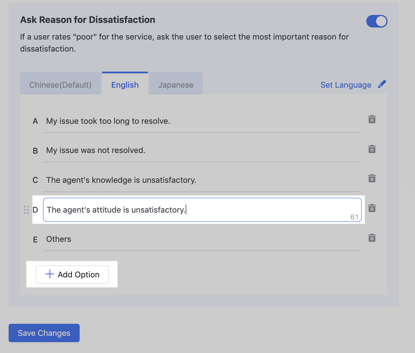Configure Help Desk satisfaction surveys
