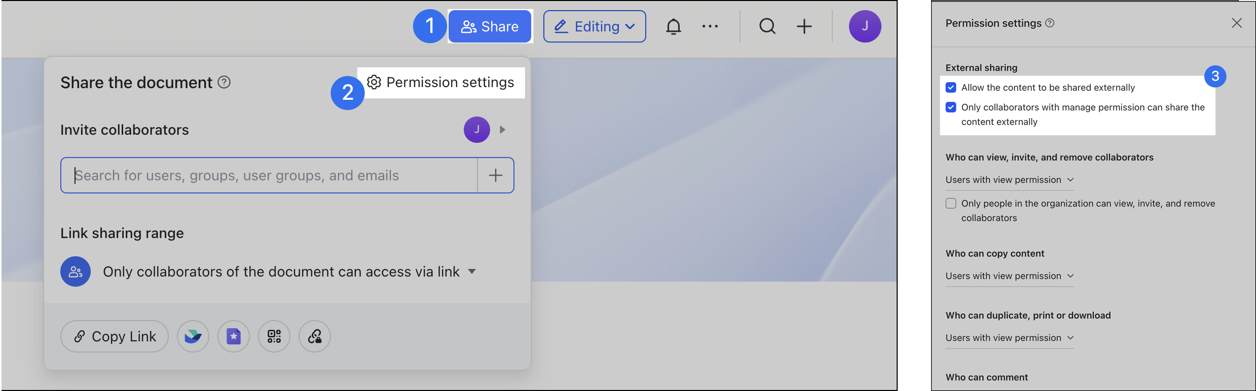 Turn off document sharing