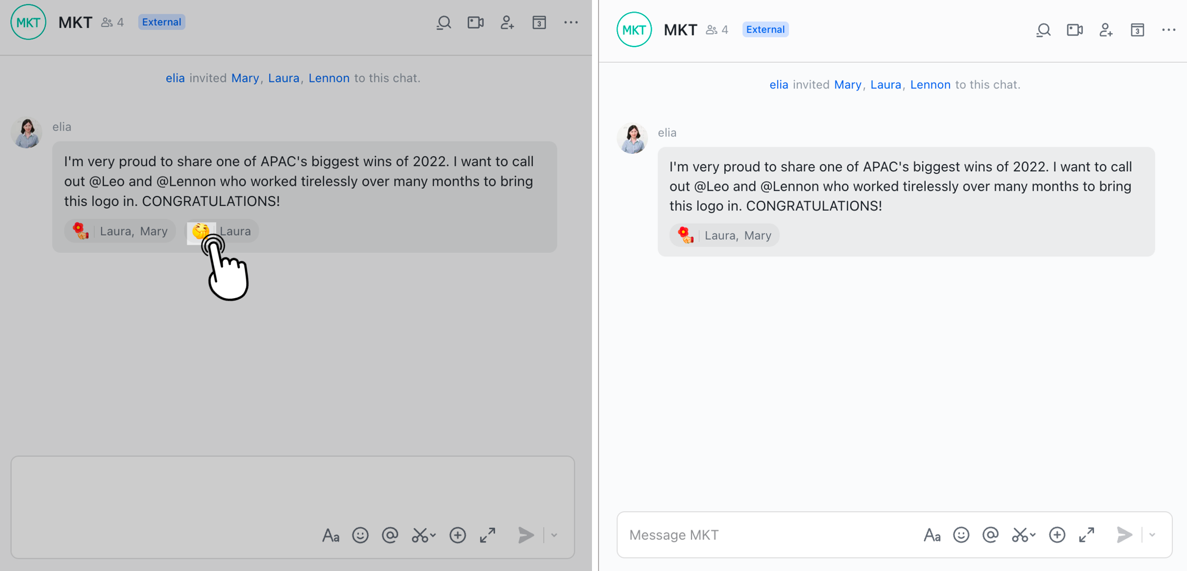 React to messages with emojis
