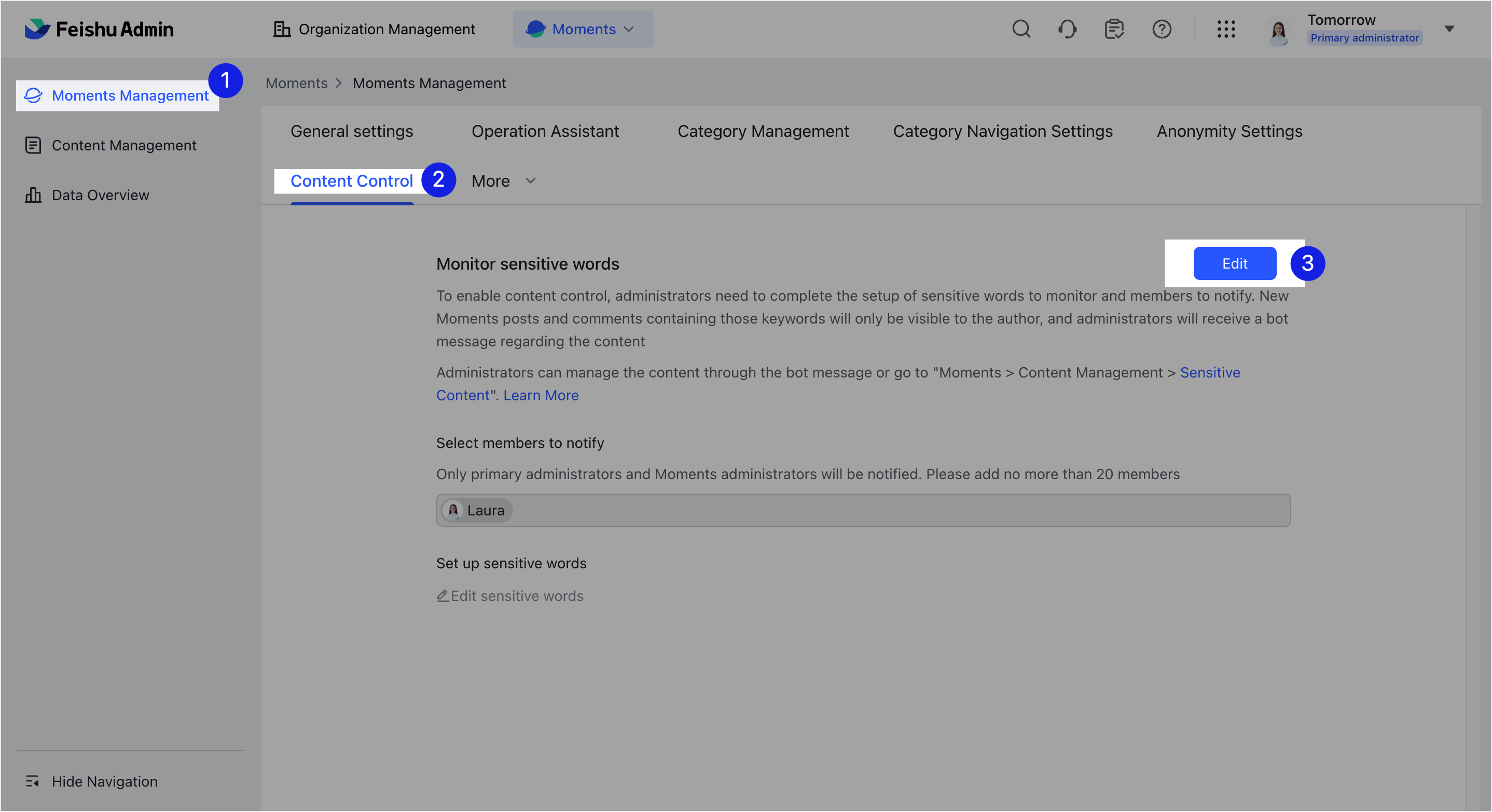 Admin | Configure and monitor sensitive words in Feishu Moments