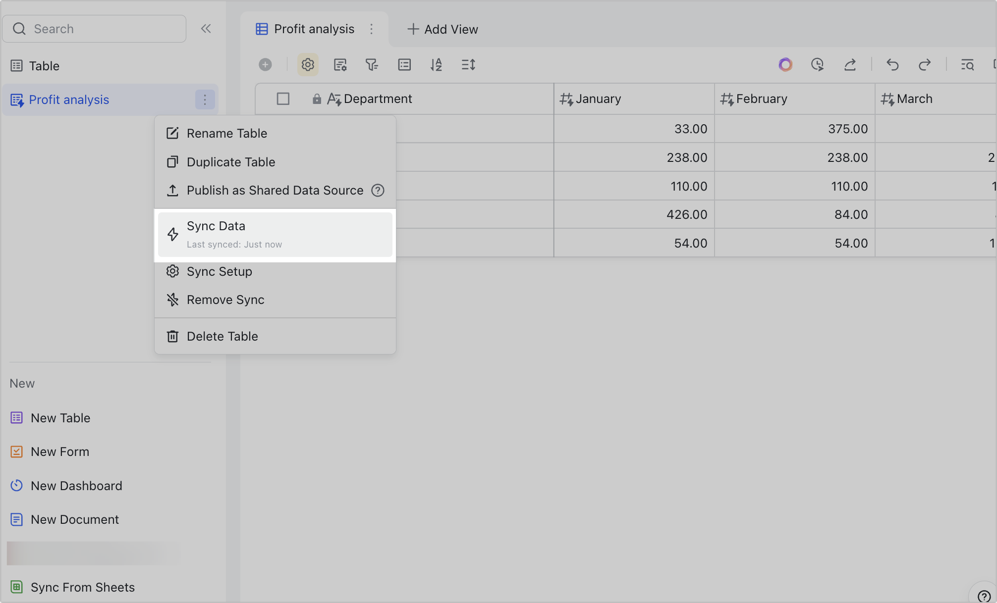 Sync data from Sheets to Base