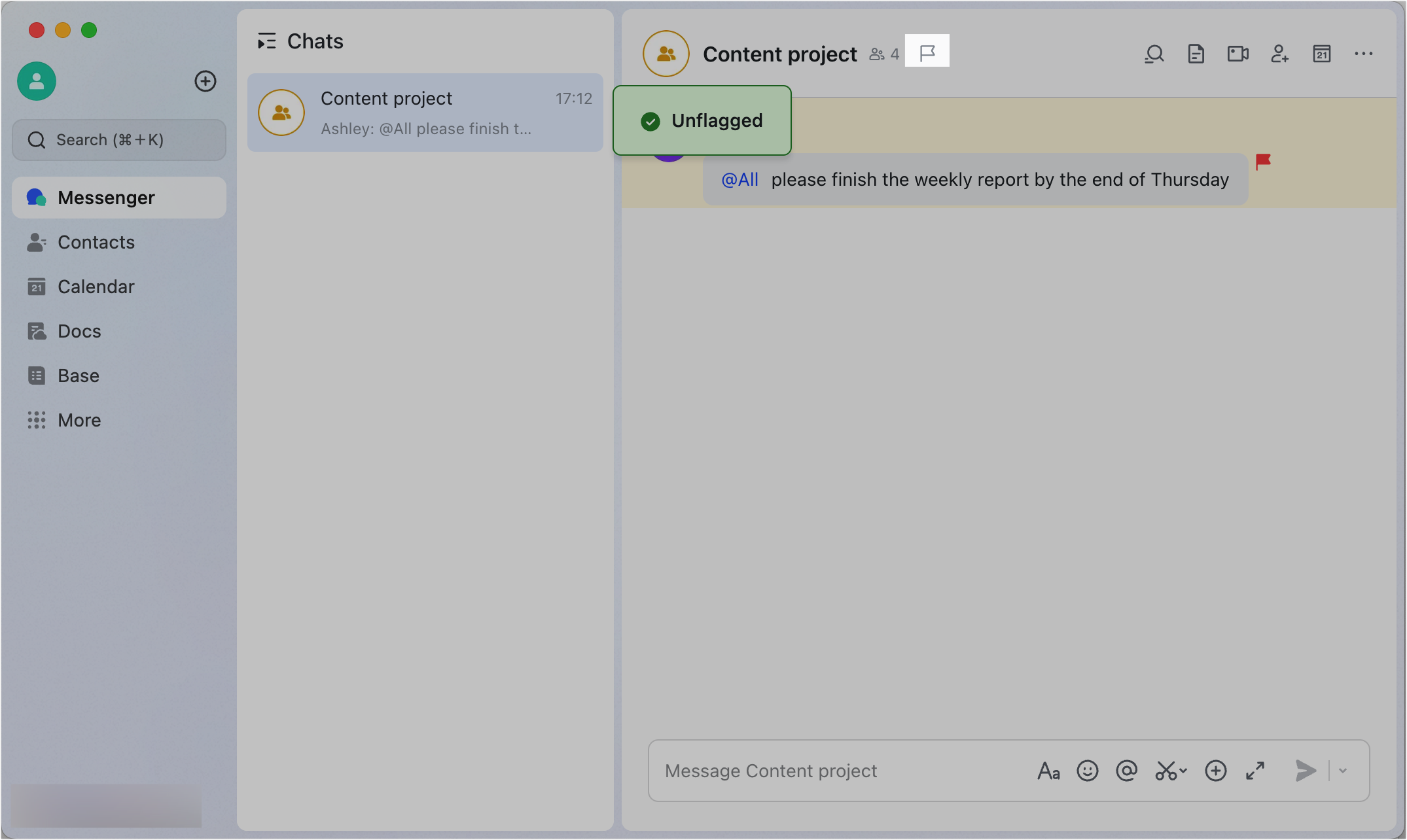 Flag chats and messages