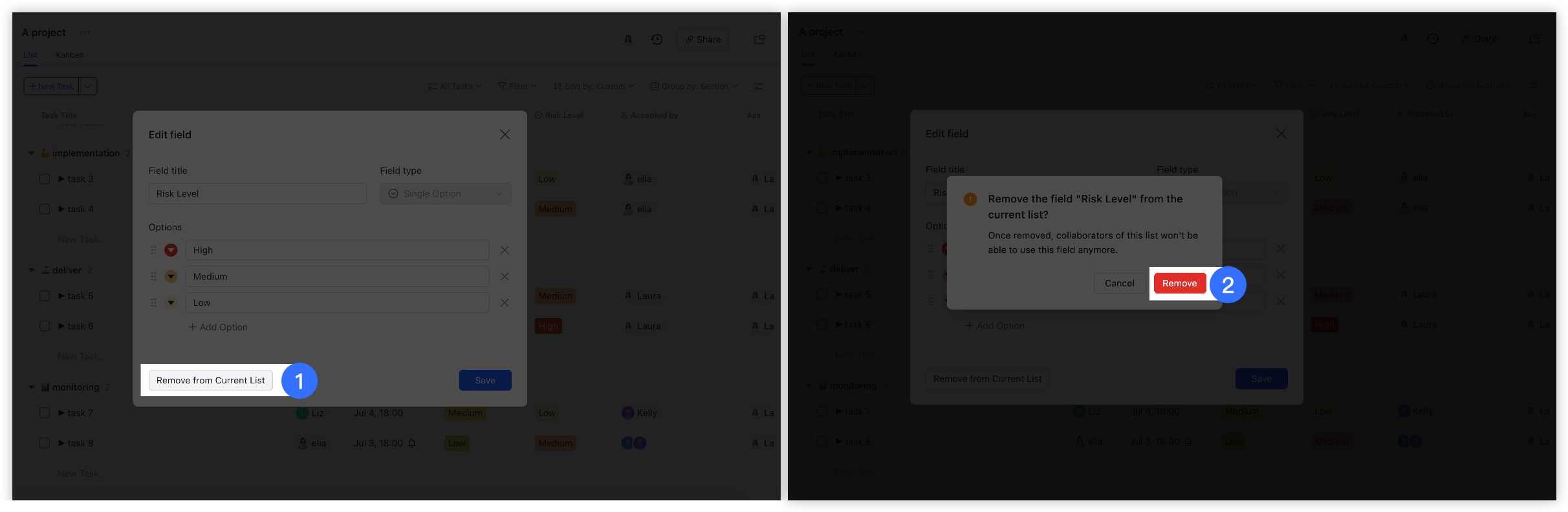 Add custom fields in Task List