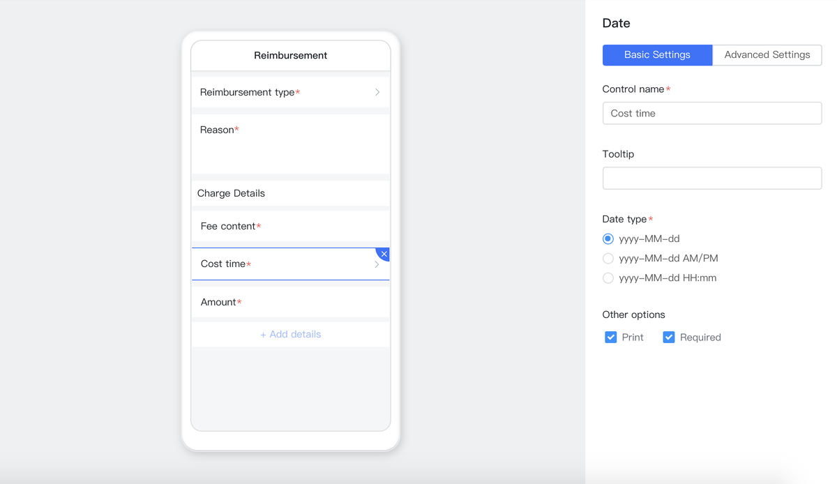 Admin | Create an approval form