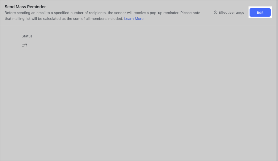 Admin | Set a reminder for large recipient lists