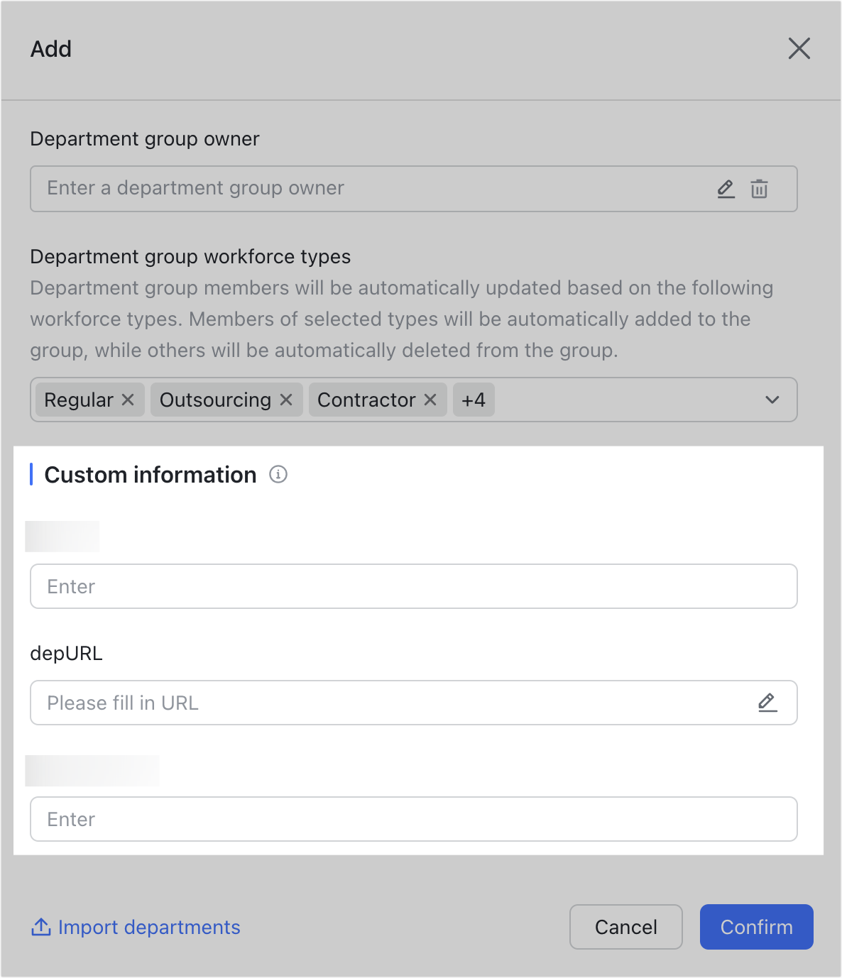 Admin | Manage fields in member information