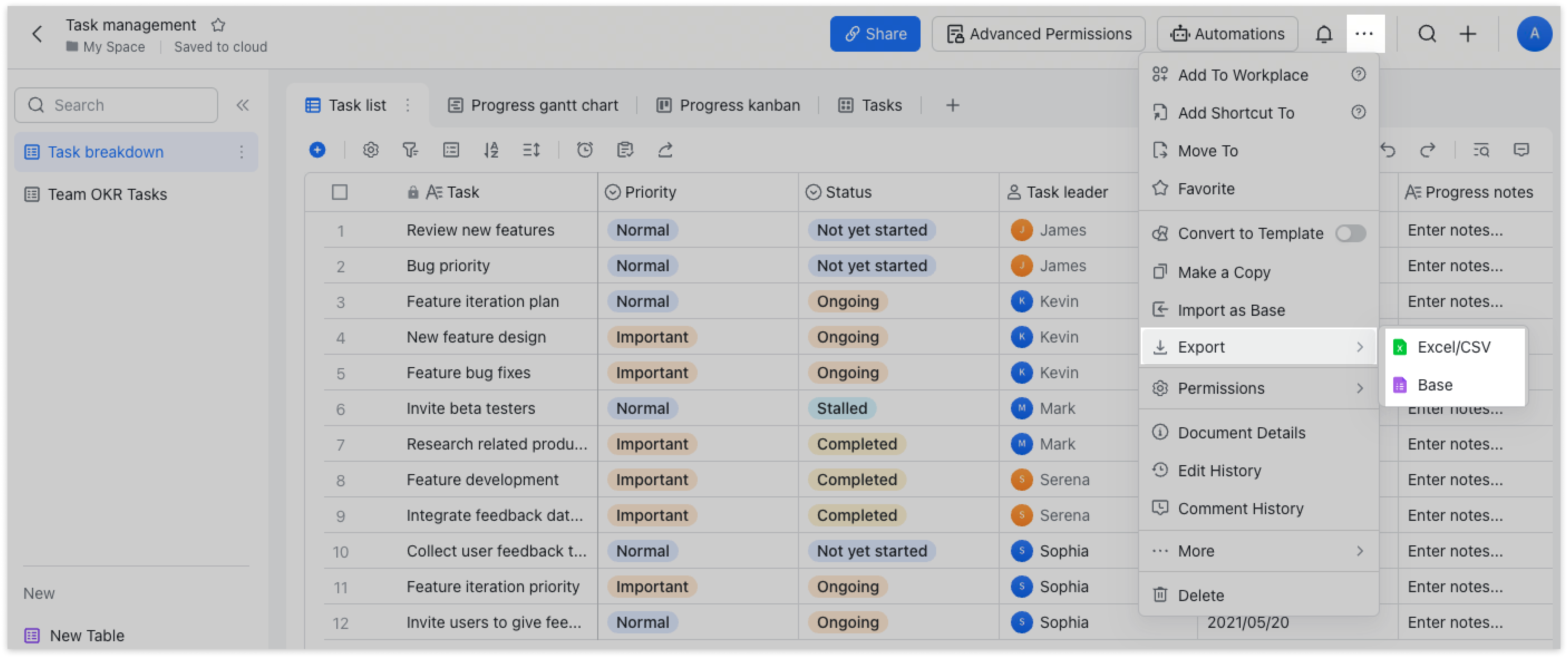 Download documents and folders to your device