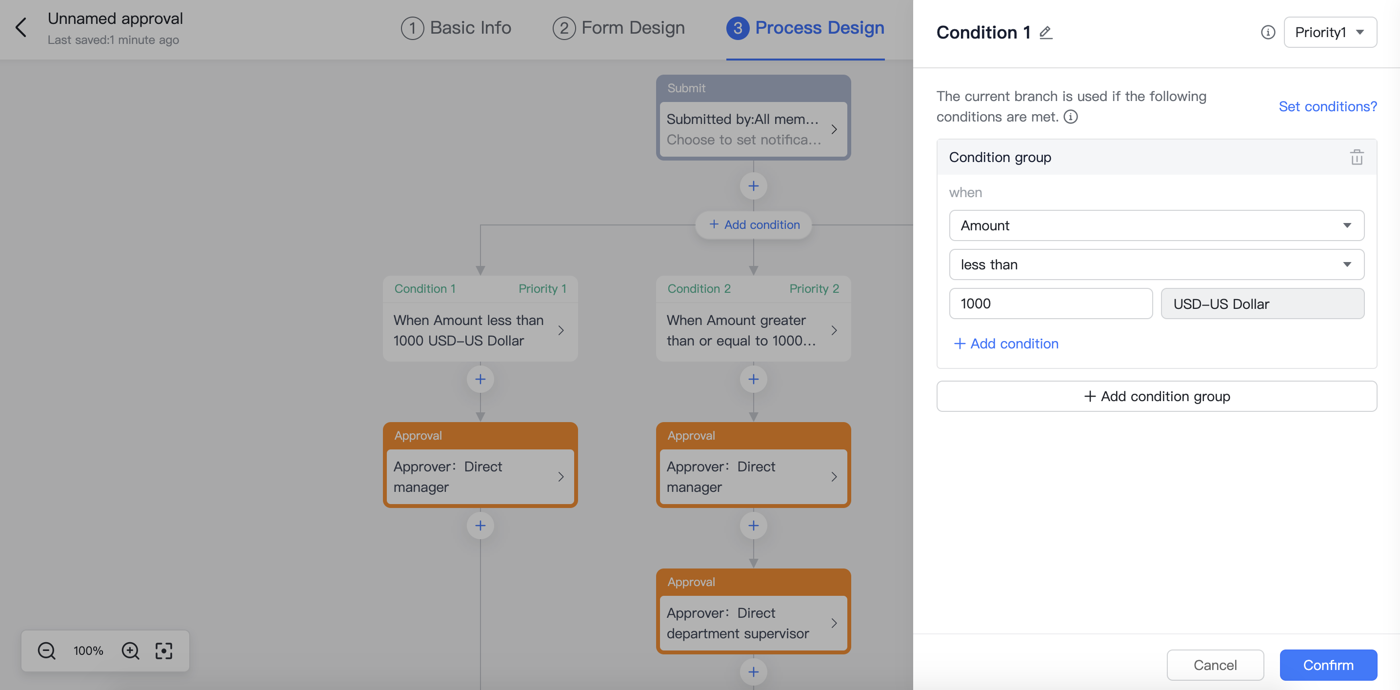 Admin | Set conditional branches