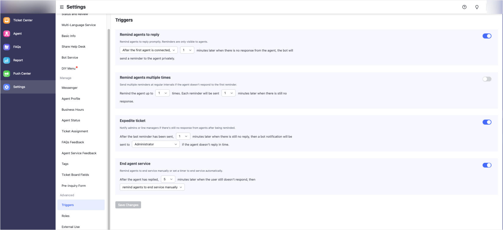 Admin | Set up automatic reminders for agents and end agent service