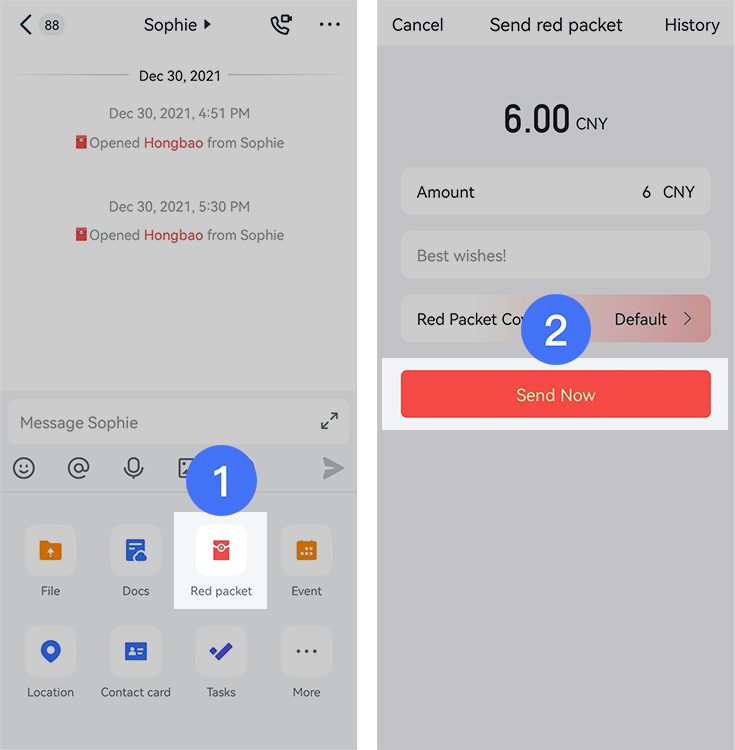 Use the red packet function
