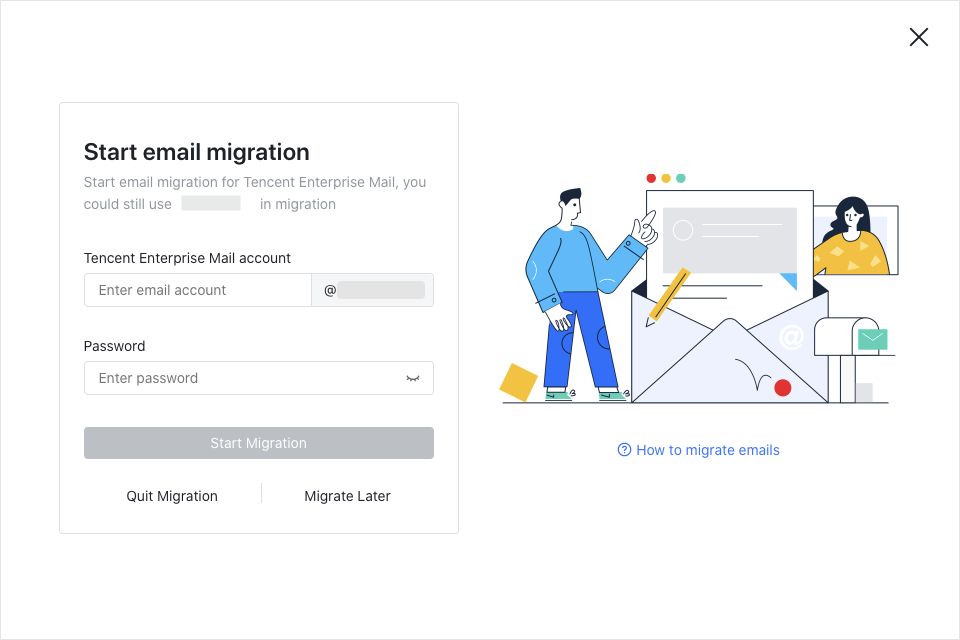 Migrate emails between different domains
