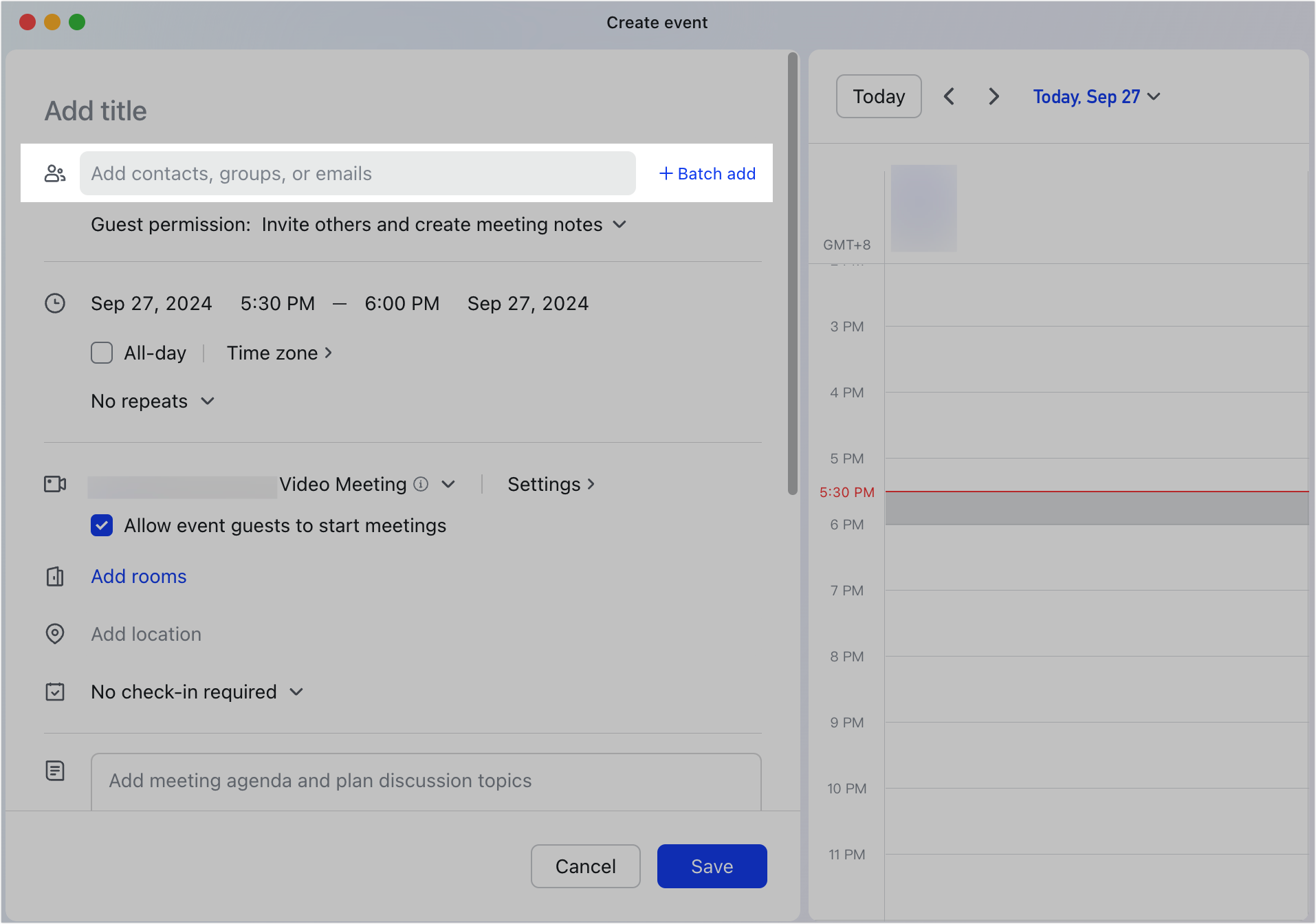 Check availability and share meeting invitations