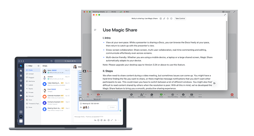 Features in Feishu Rooms Basic and Pro