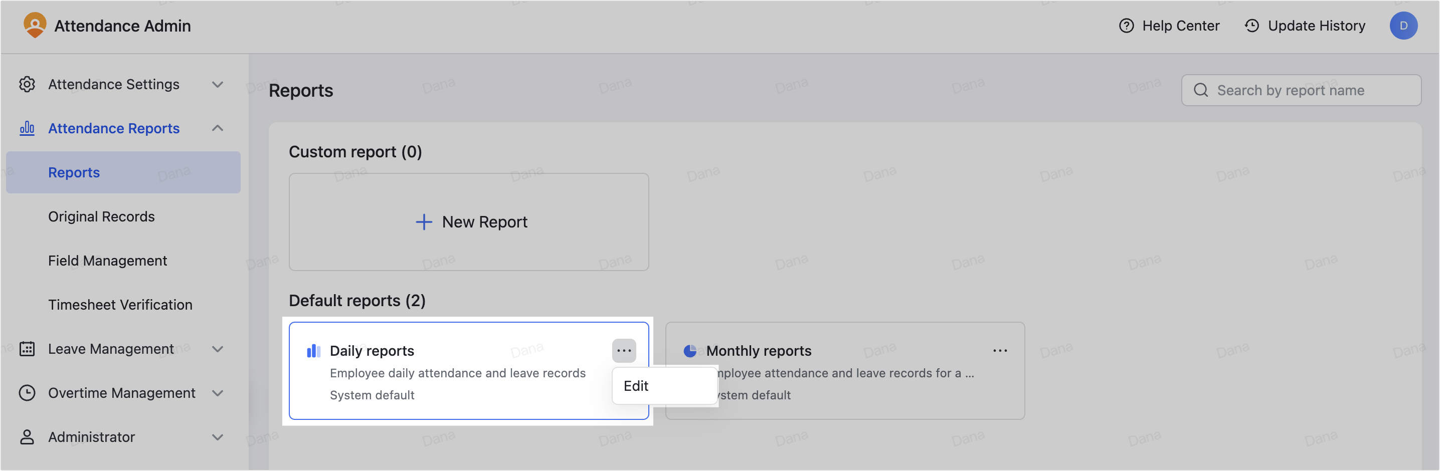 Admin | View and manage attendance reports