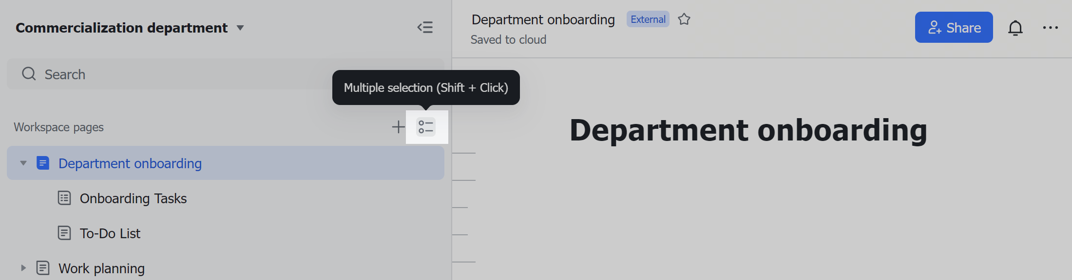 Batch actions for wiki space pages