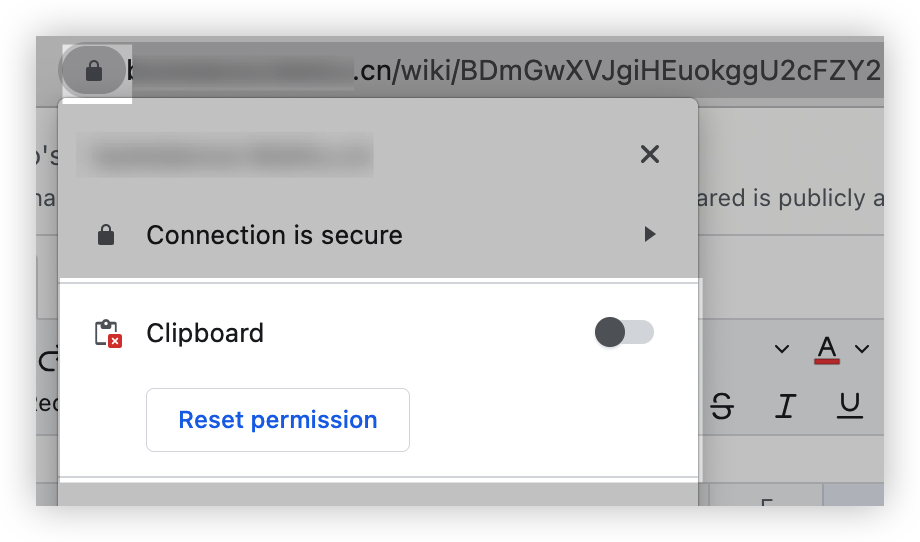 Set clipboard permissions in Sheets