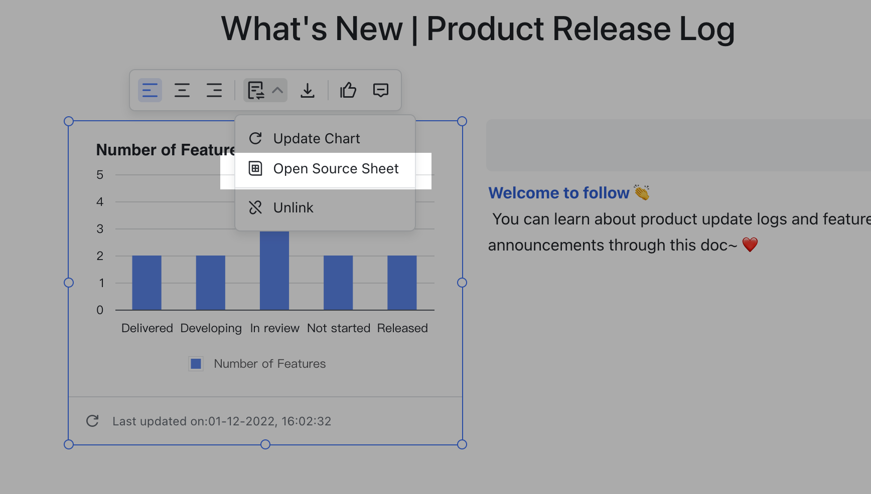 Paste Sheets charts into a document