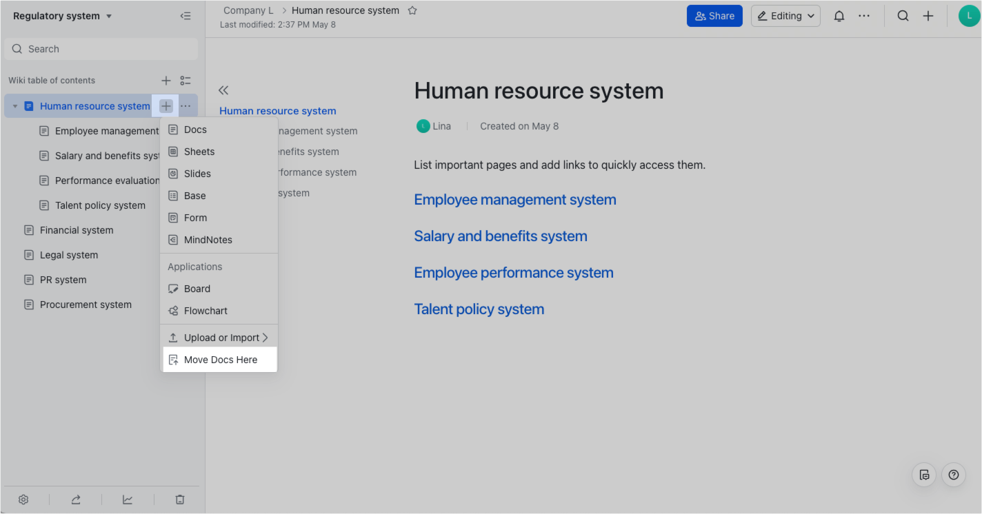 Move documents to Wiki