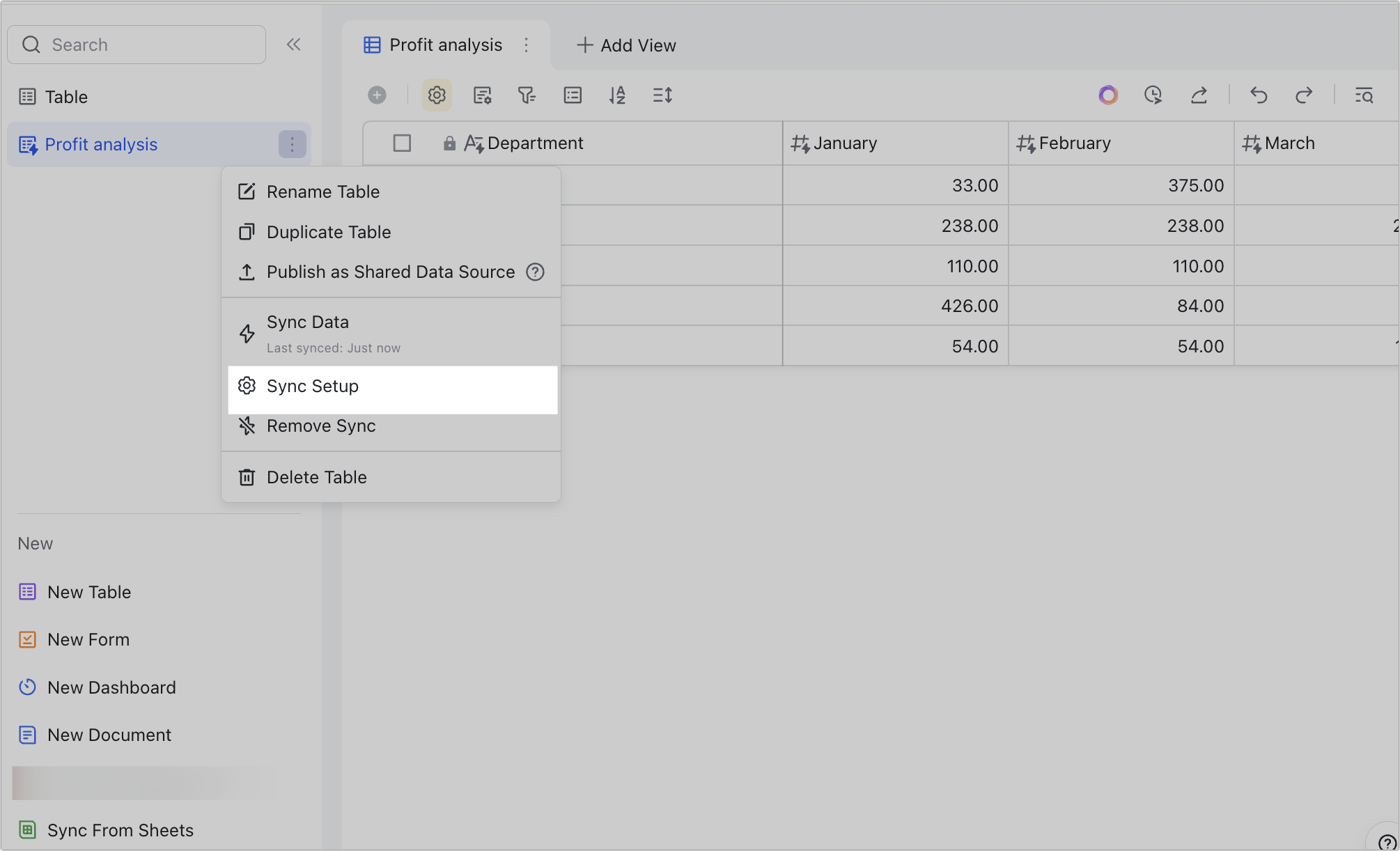 Sync data from Sheets to Base