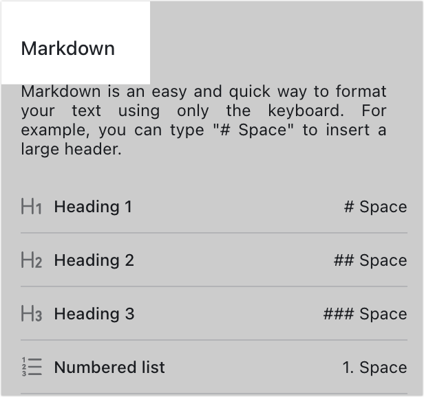 Use Markdown in Docs