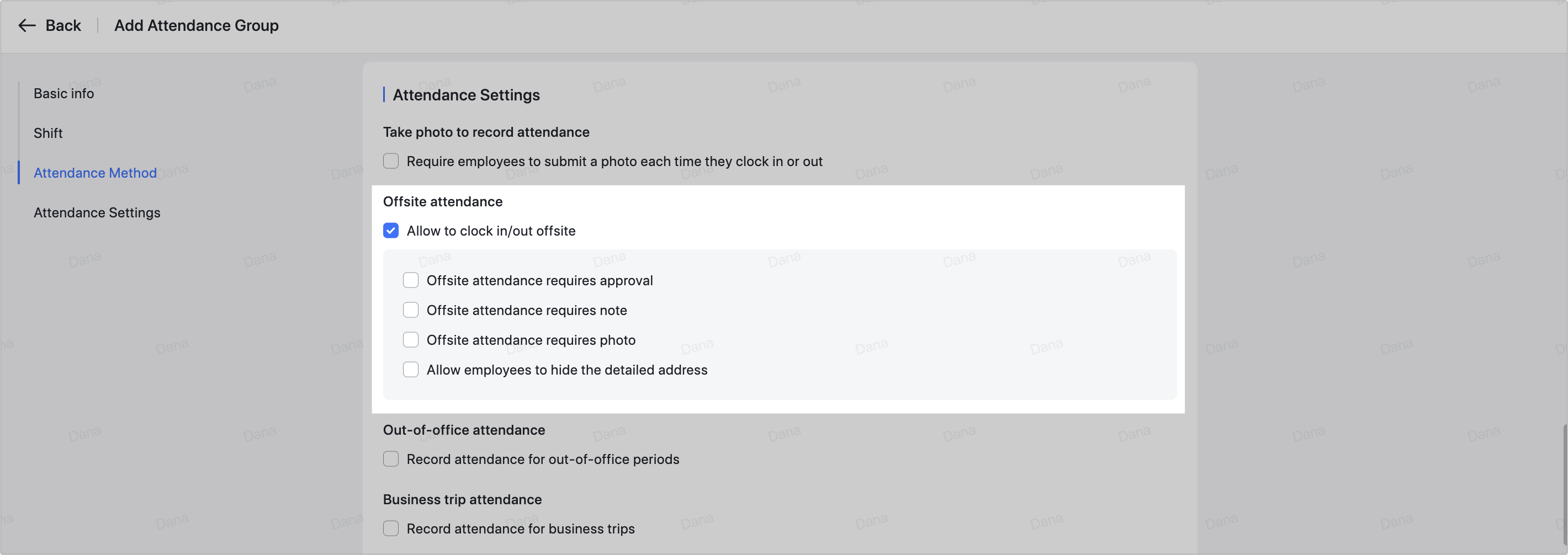 Admin | Set up offsite attendance