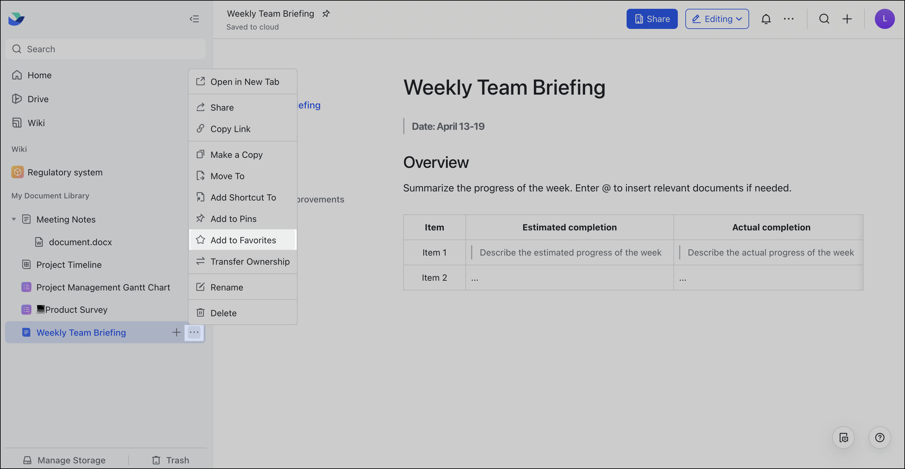 Manage My Document Library