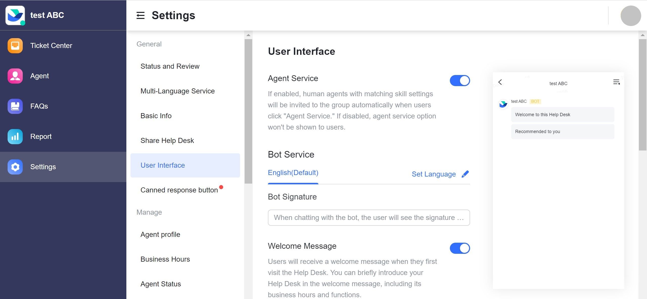 Create custom shortcut menus on Help Desk message cards