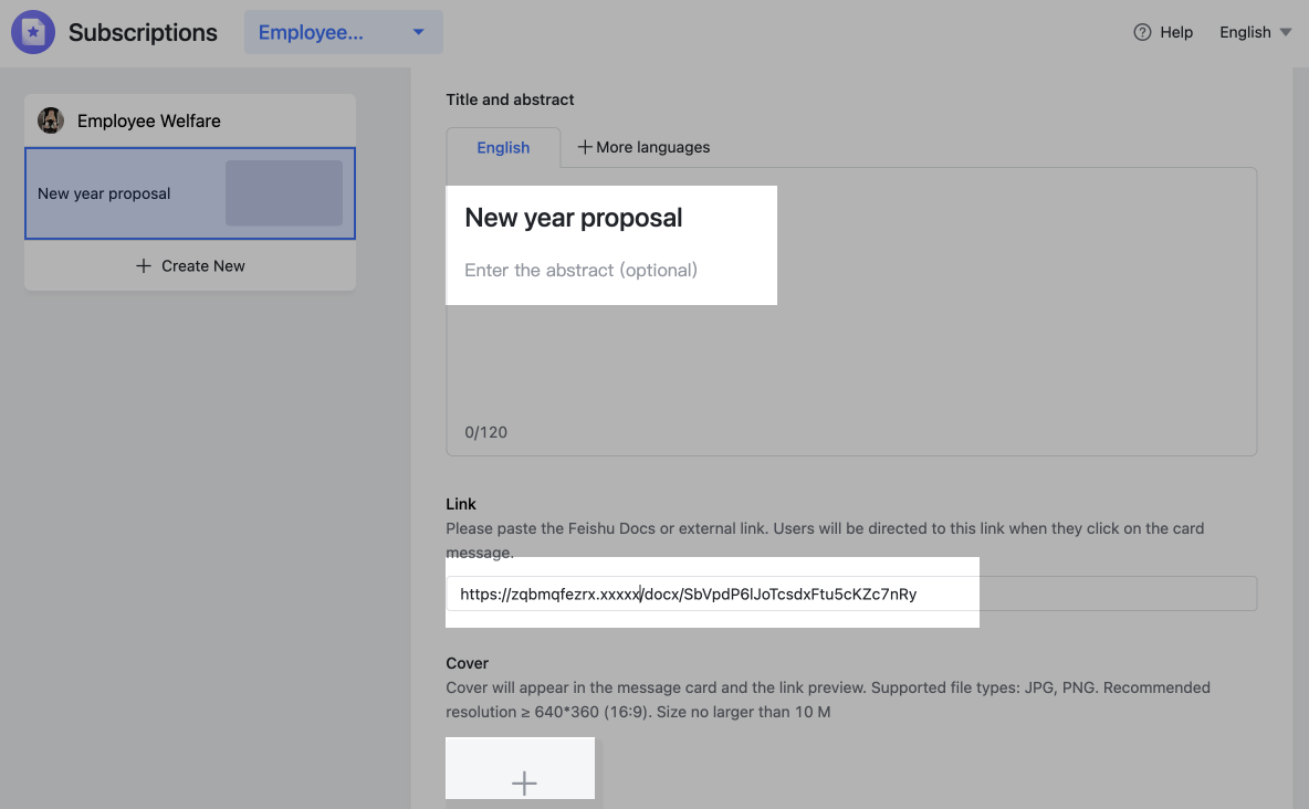 Post a document to Subscriptions