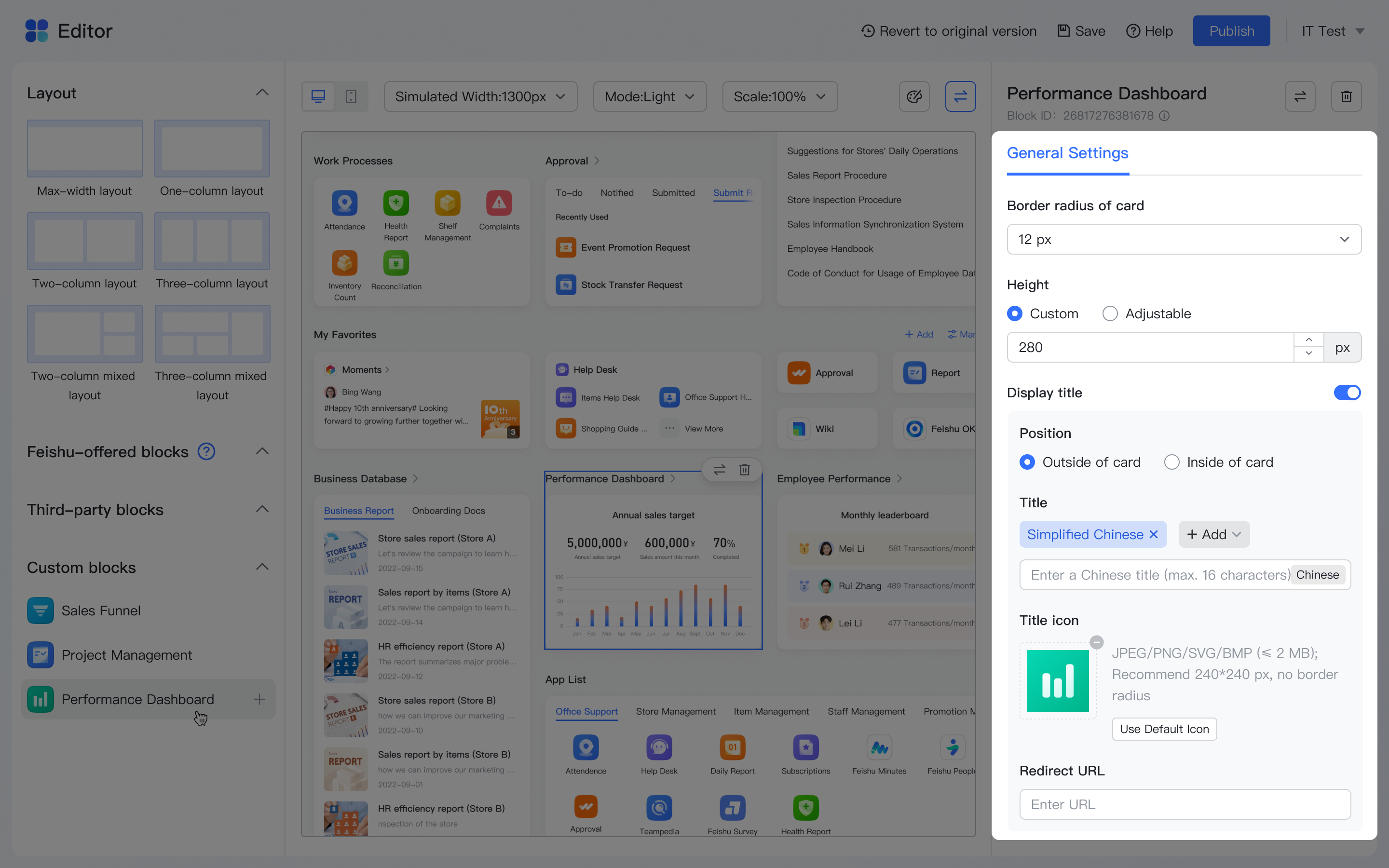 Display charts in Workplace