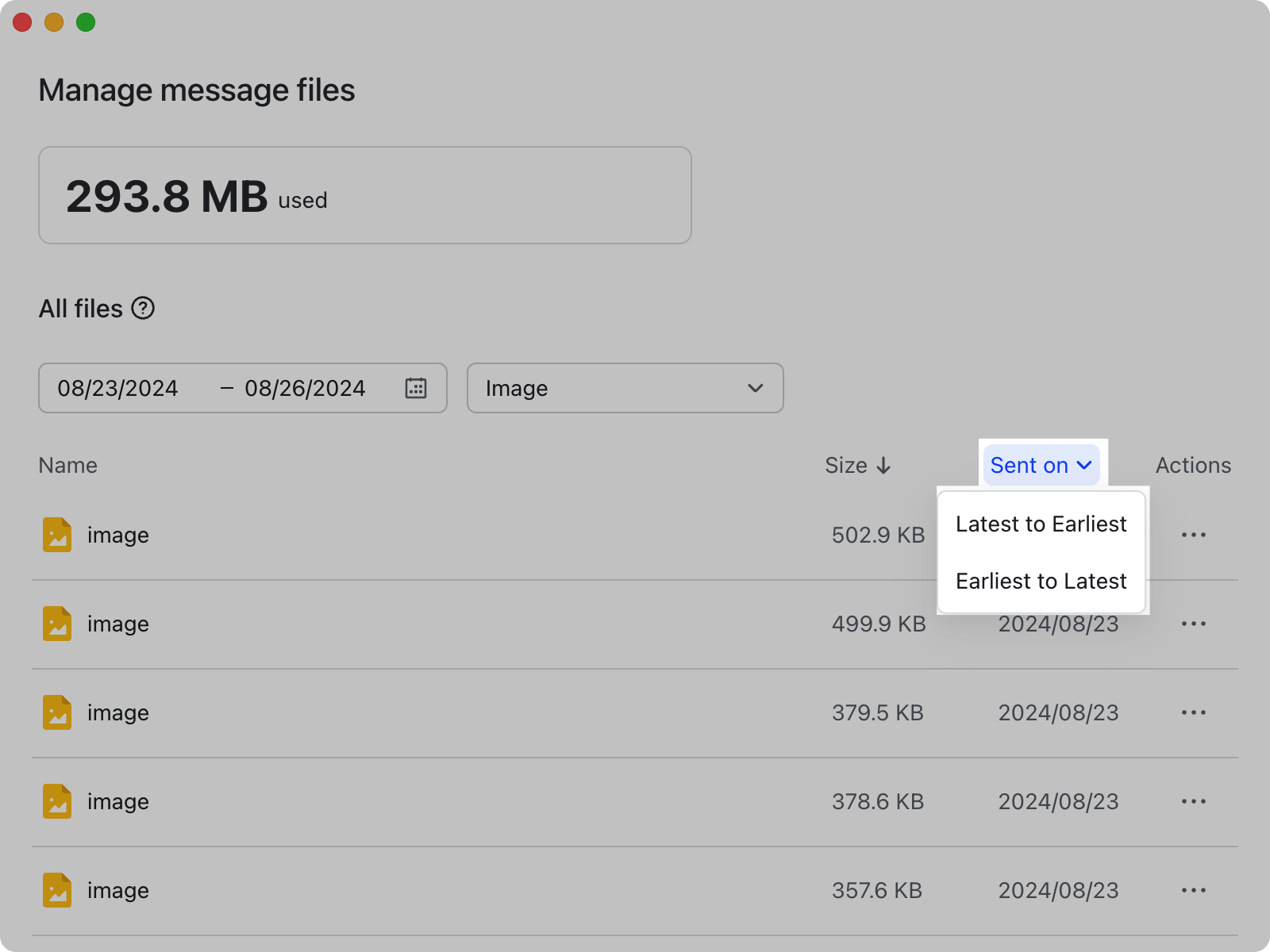 Clear message files