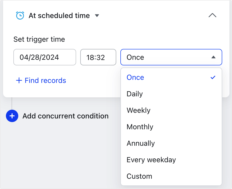 Triggers and actions for automated workflows