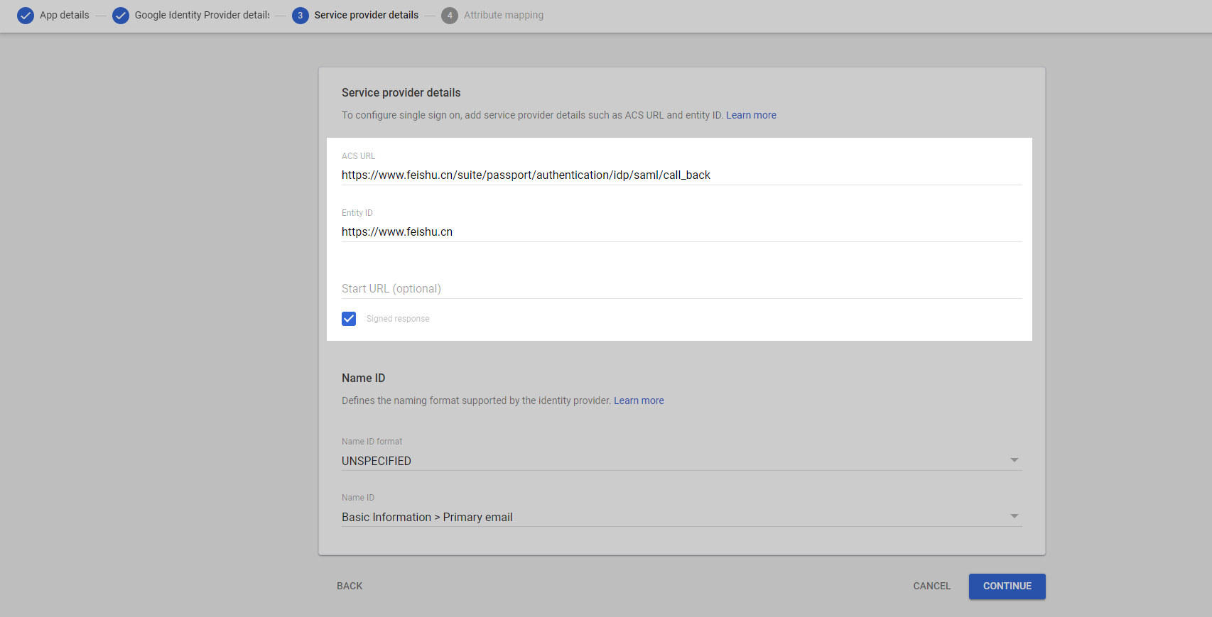 Admin | Configure SAML 2.0 SSO login (use Google Workspace IdP)