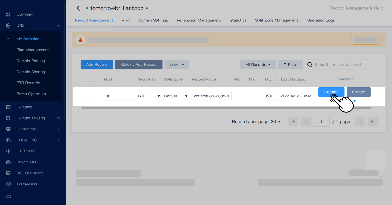 Admin | Configure DNS settings on DNSpod