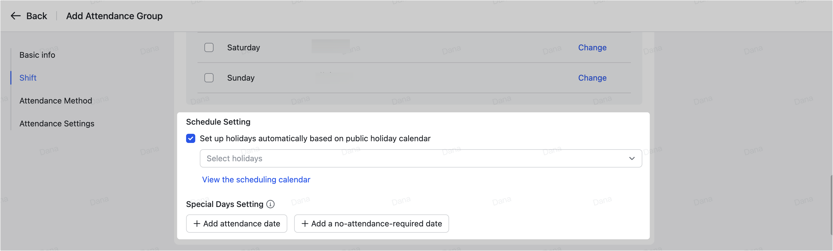 Admin | Set up fixed-shift attendance