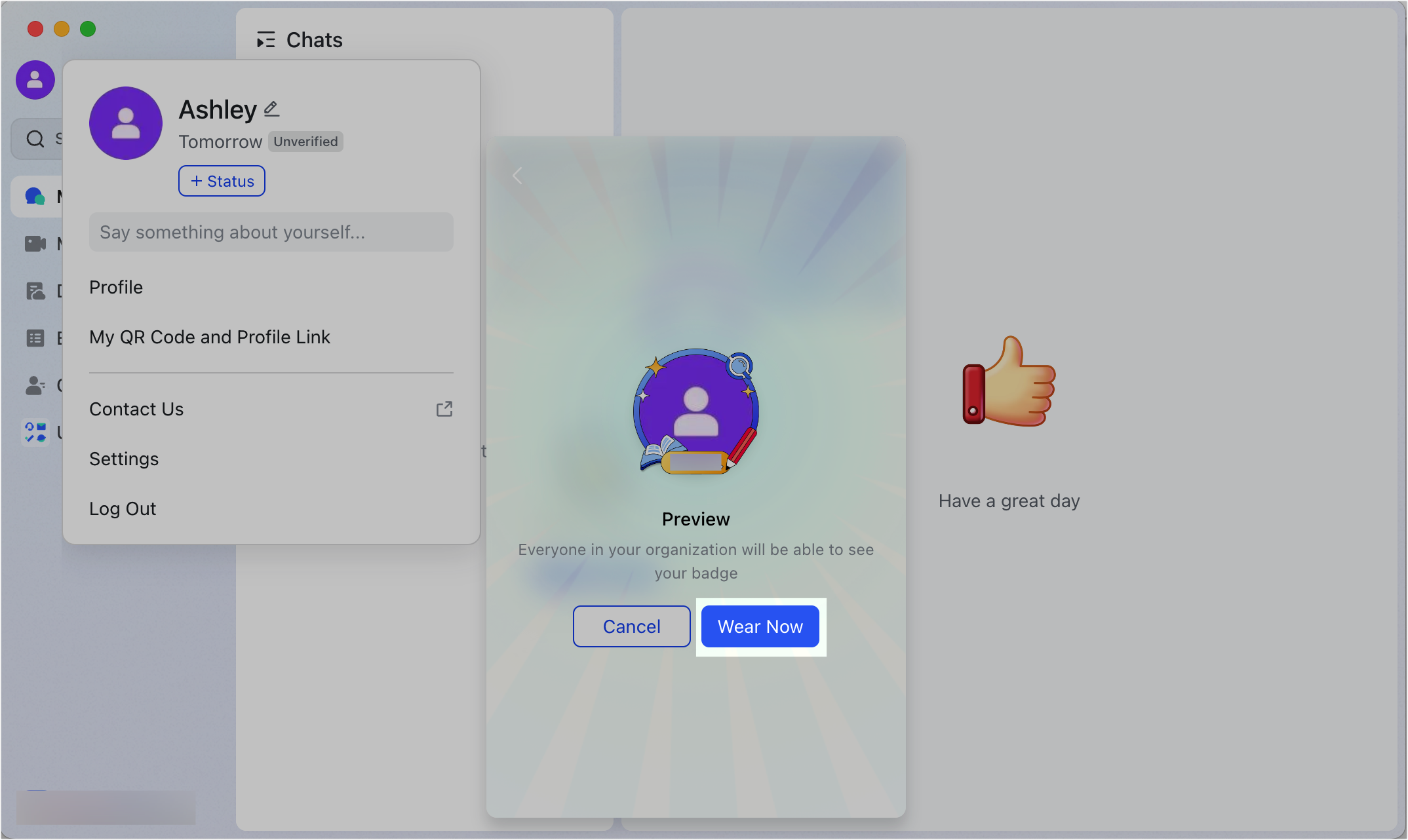 Wear or remove badges