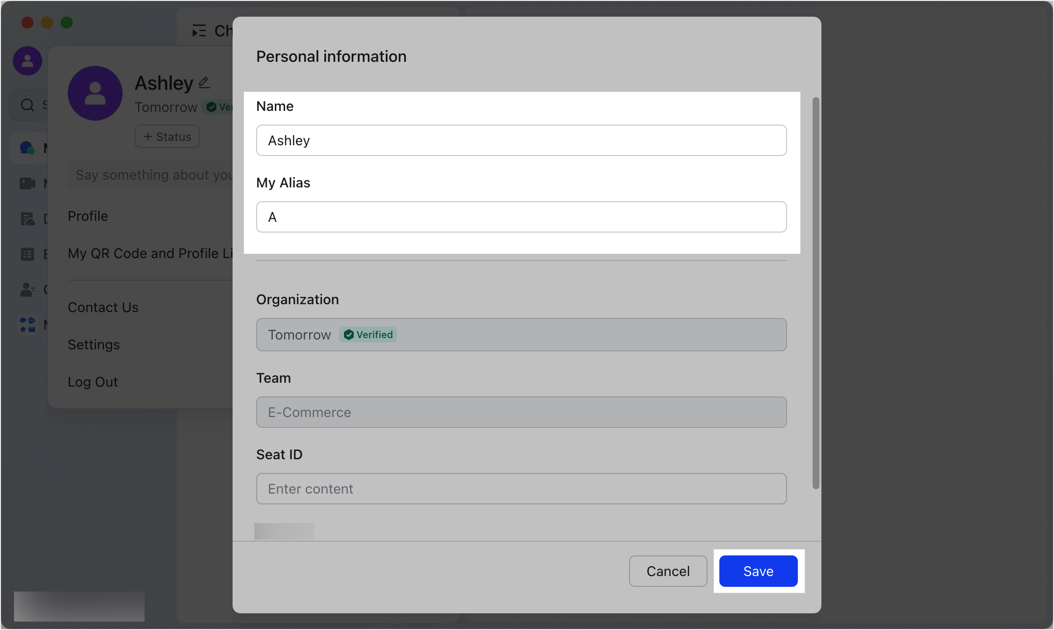 Change your name, profile photo, or bio