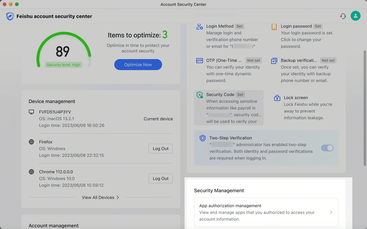 Revoke app authorization