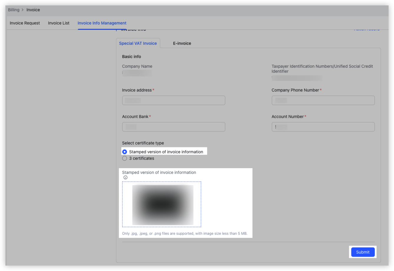 Admin | Request invoices
