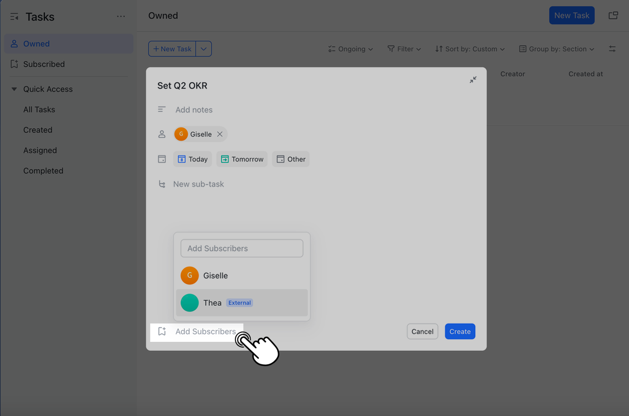 Add external collaborators in Tasks