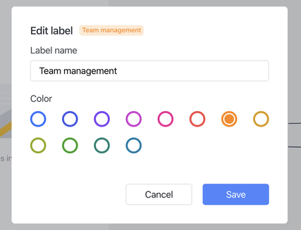 Manage email labels