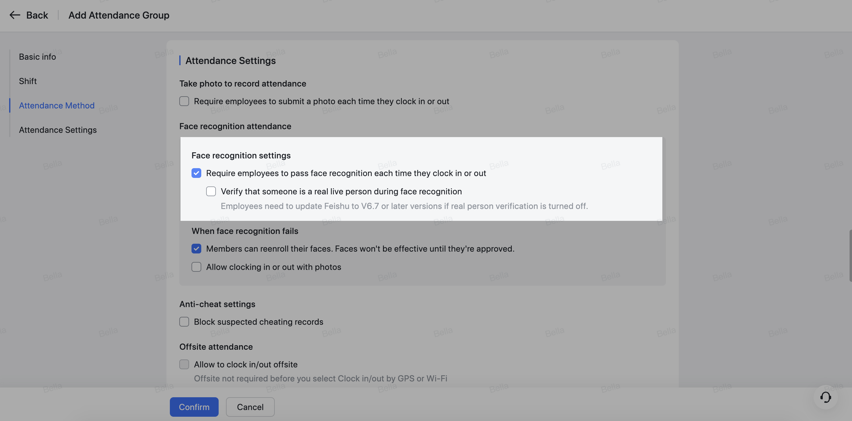 Admin | Set up face recognition