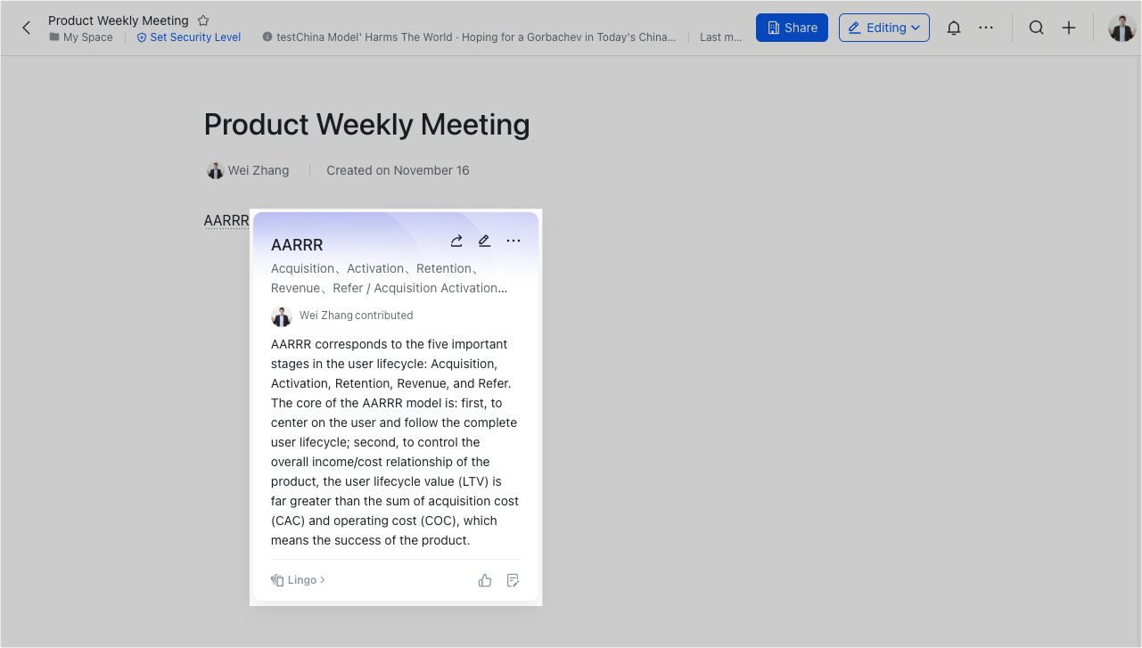 View and share Lingo cards