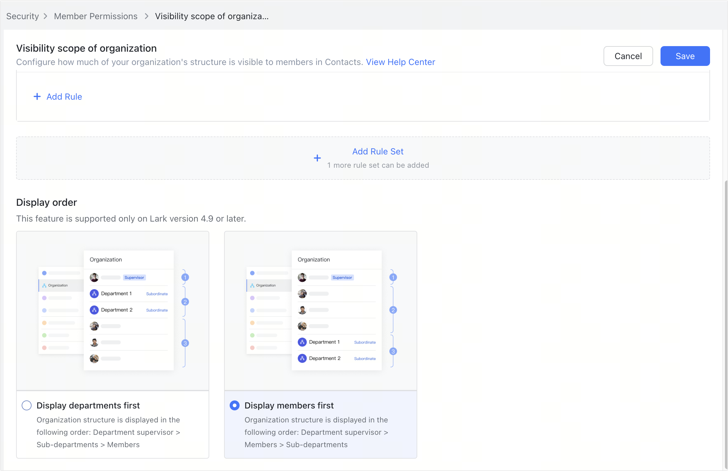 Admin | Manage the visibility of your organizational structure