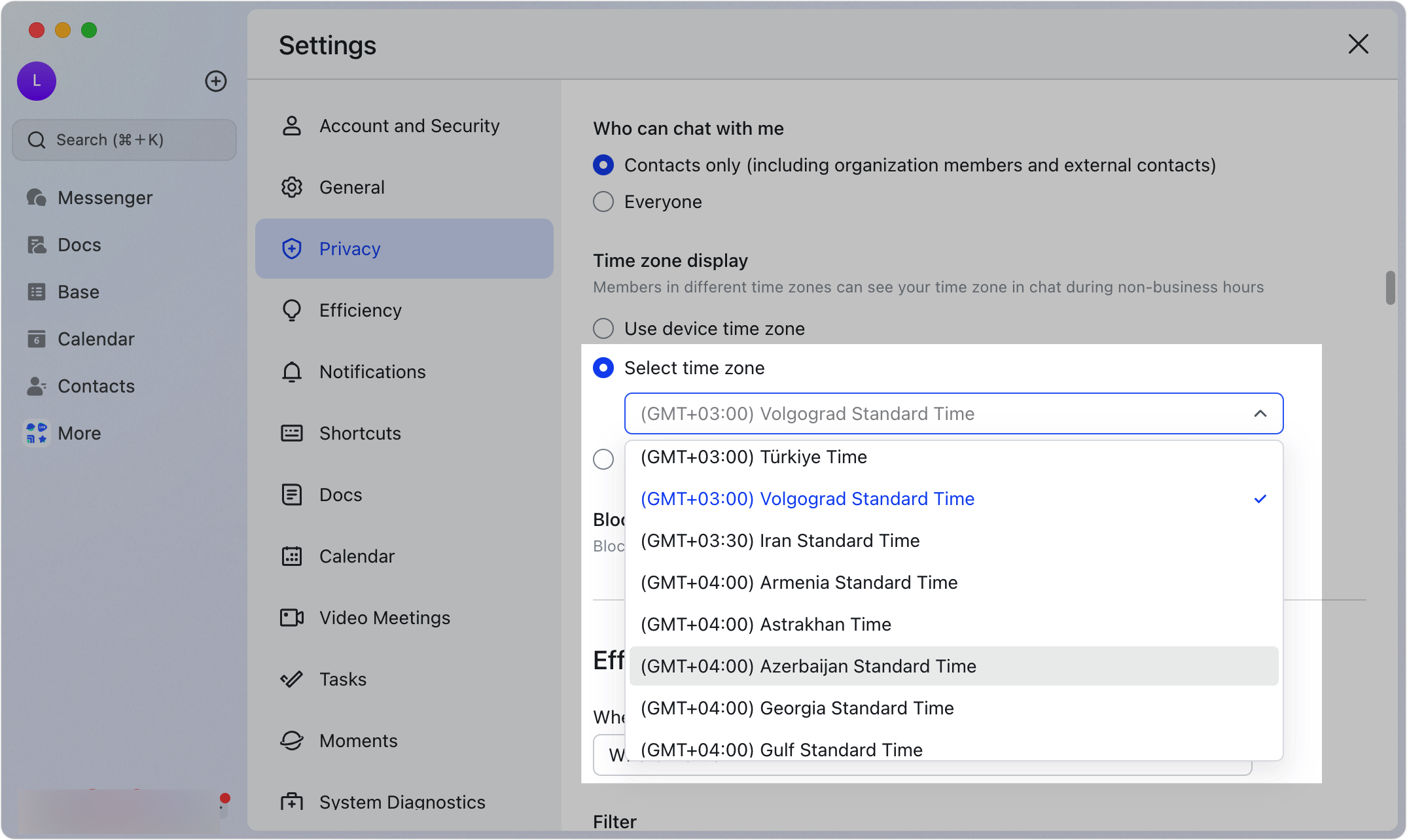 Set your displayed time based on time zone