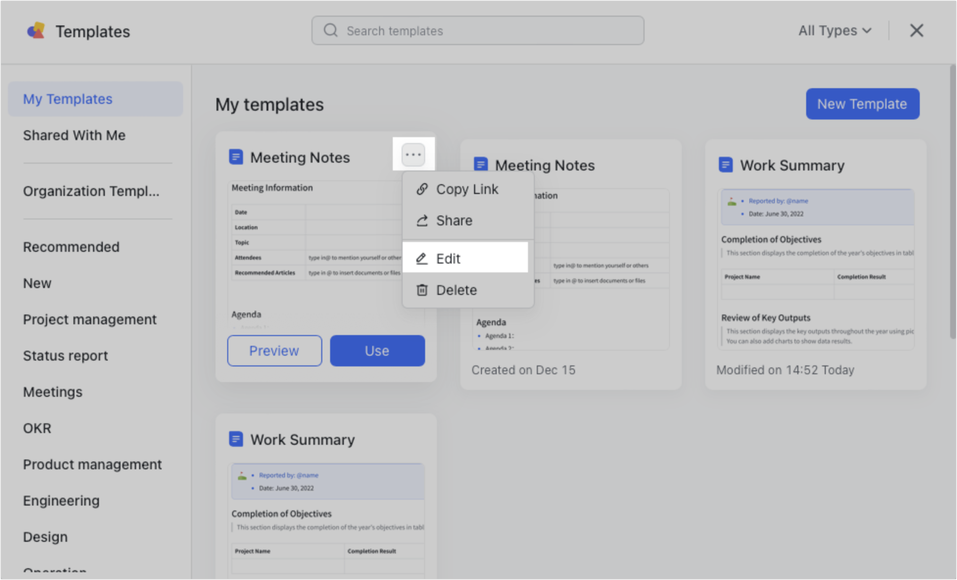 Use custom templates