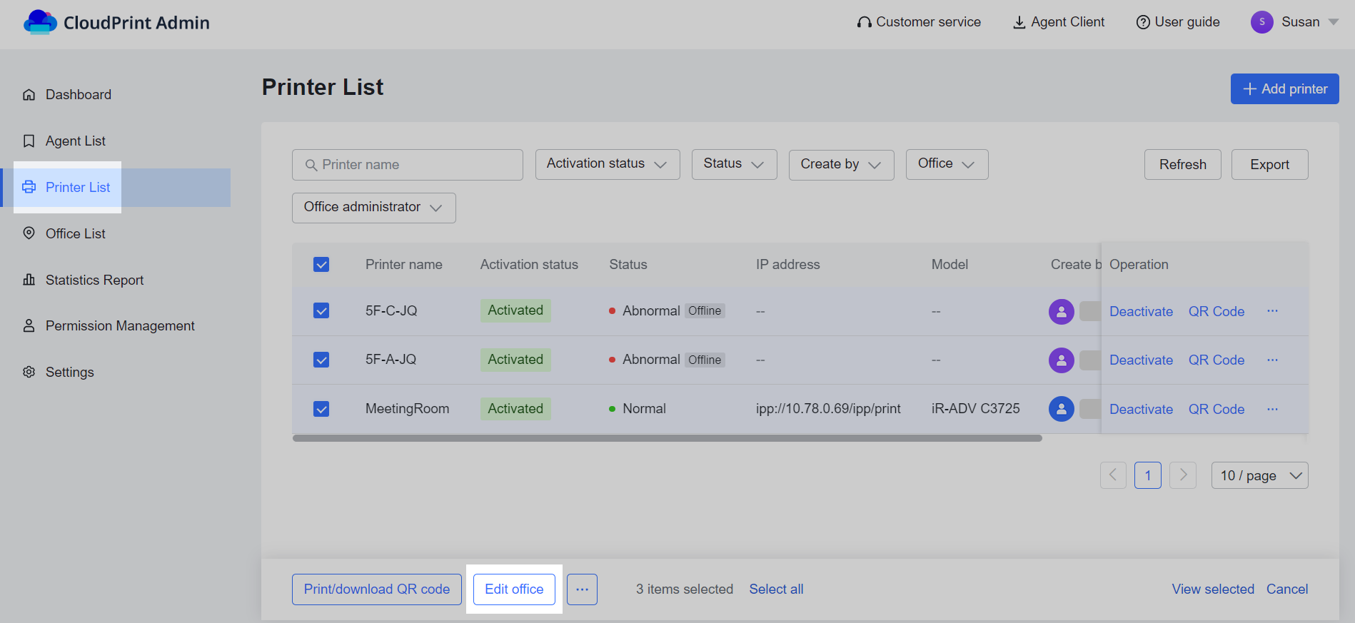 Admin | Use the CloudPrint admin console