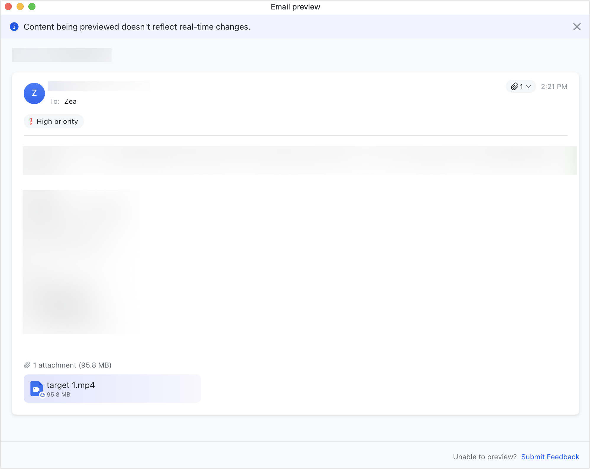 Preview an email before you send it