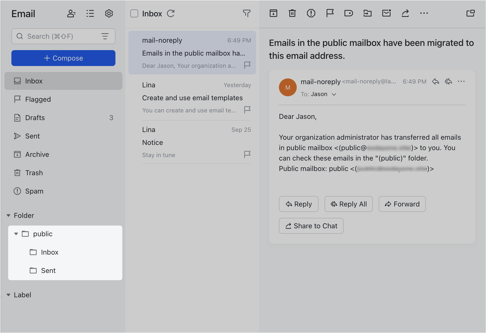 Admin | Delete public mailboxes and release email addresses
